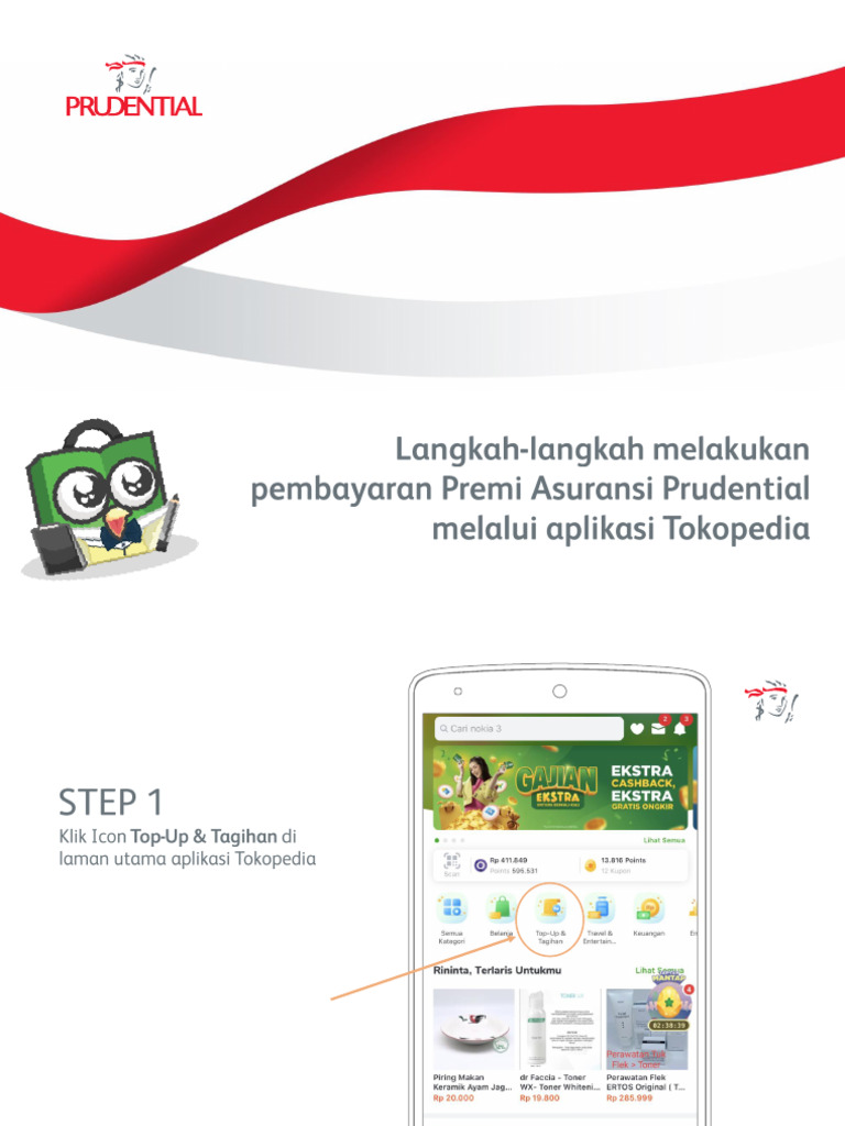 Langkah-langkah Bayar Premi Prudential di Tokopedia | PDF