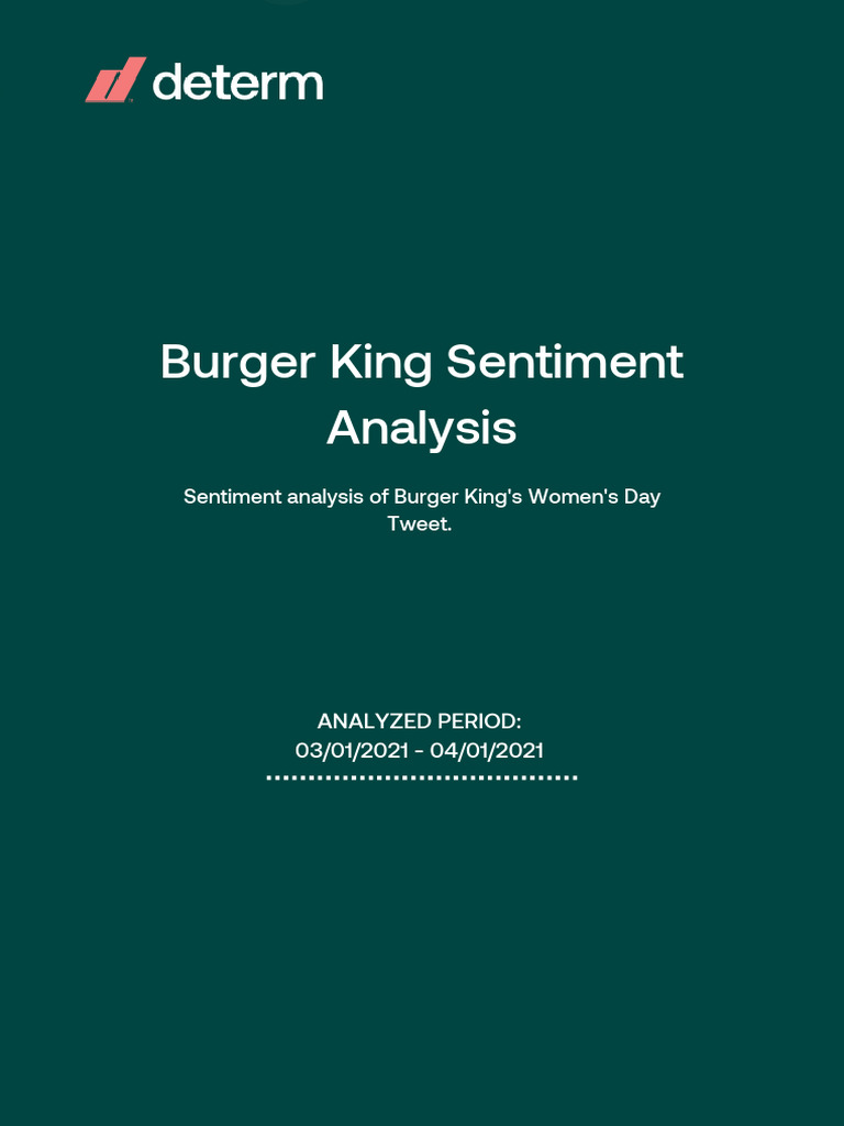 Burger King Sentiment Analysis Using Determ | PDF | Internet & Web | World Wide Web