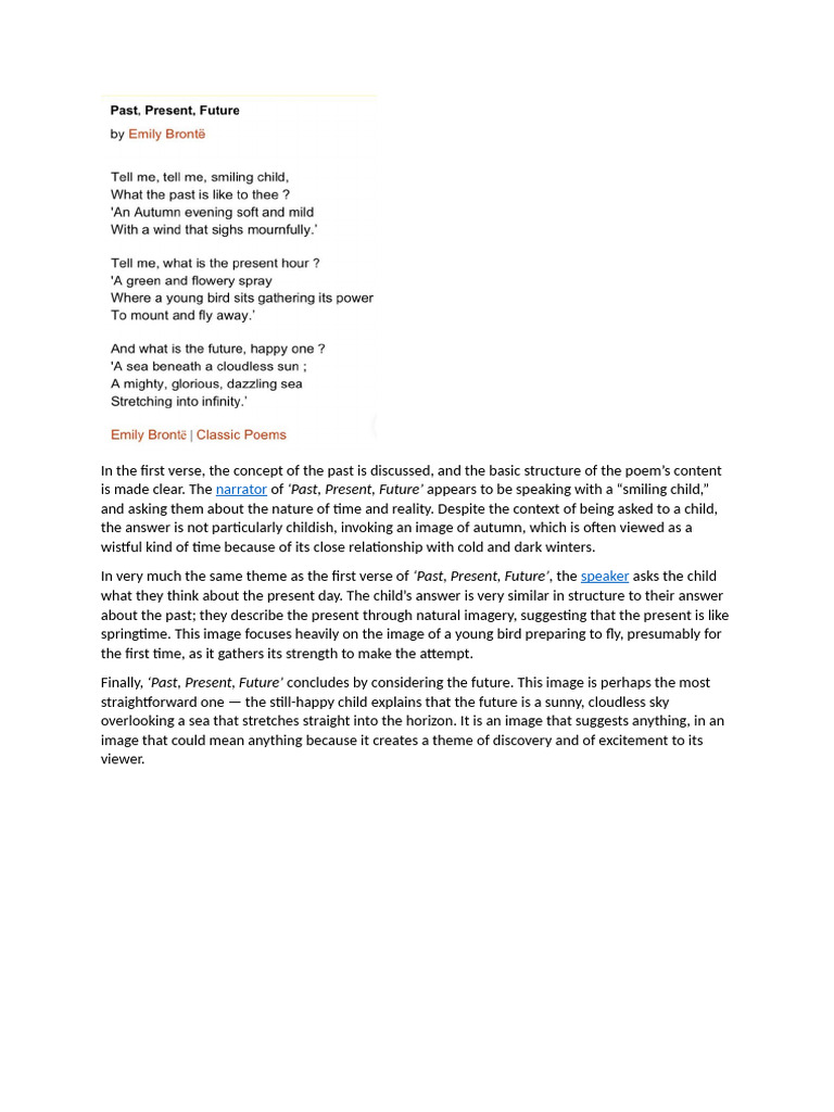 Past Present Future (Poem) | PDF