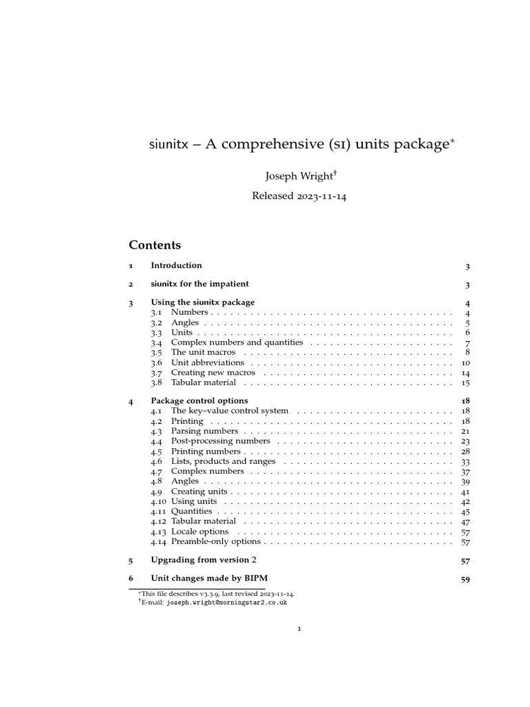 Siunitx LaTeX Documentation | PDF | International System Of Units | Hertz