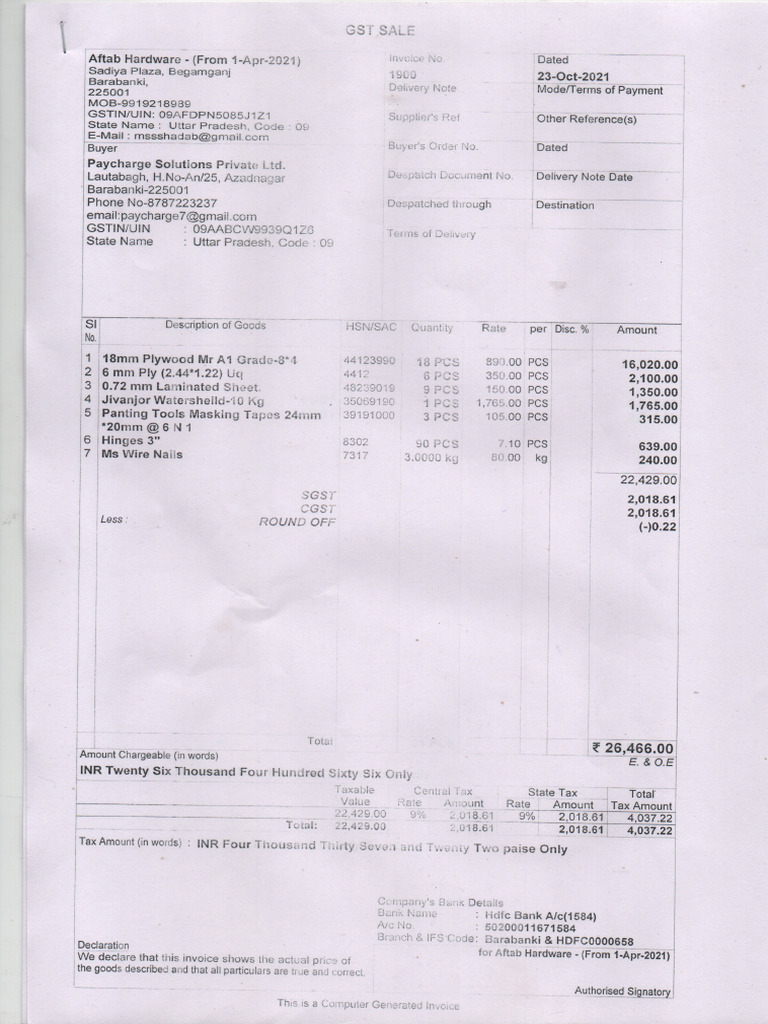Aftab Hardware 1 | PDF