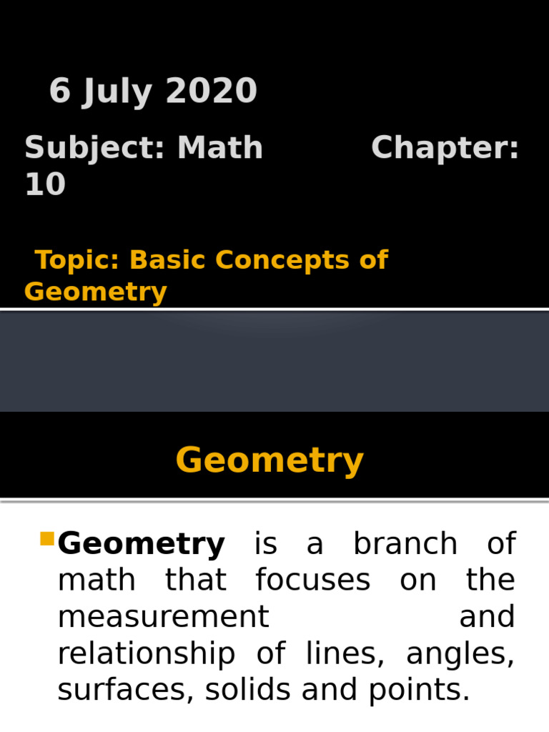 Basic Concepts of Geometry | PDF