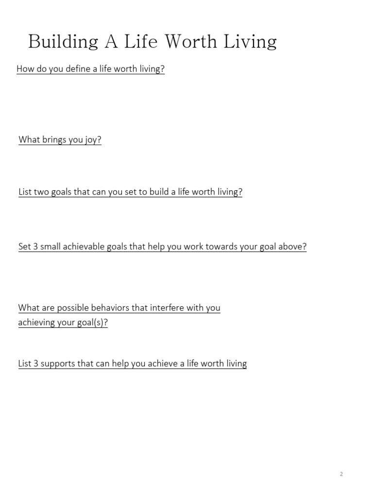 Building A Life Worth Living | PDF