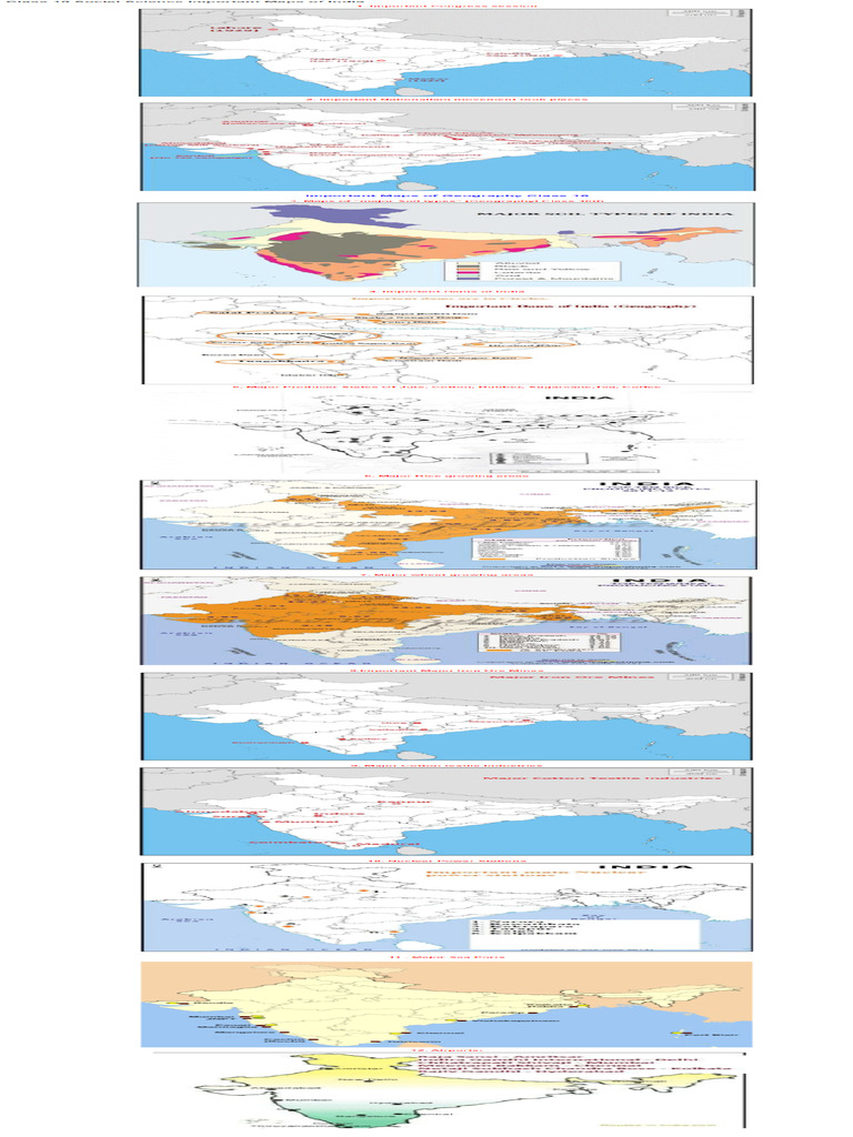 CBSE Class 10 Social Science Important Maps of India-12-15-2024 - 01 ...