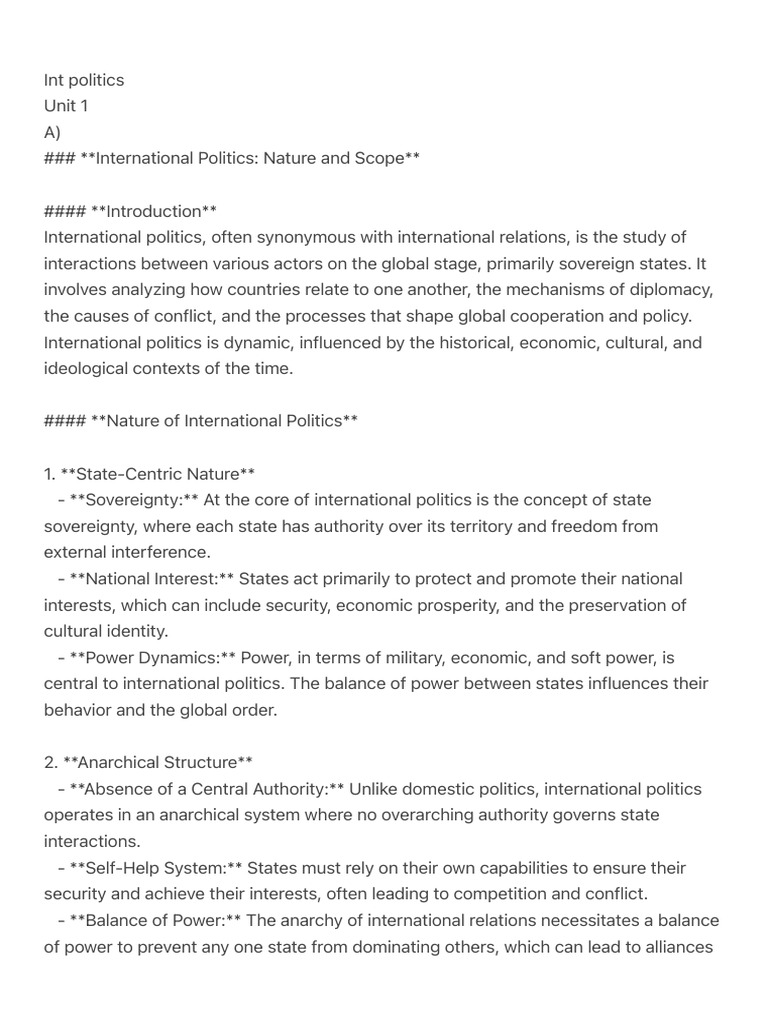 Understanding International Politics | PDF | International Relations ...