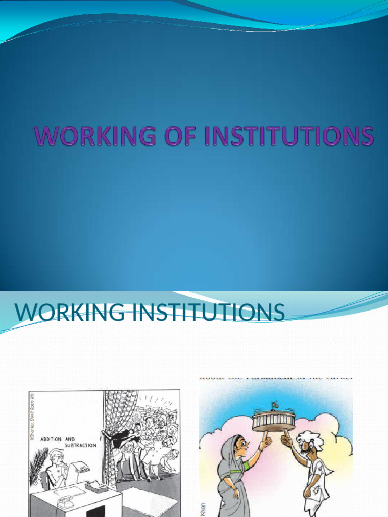 Working Institution Class 9TH | PDF | Governance | Government Related ...