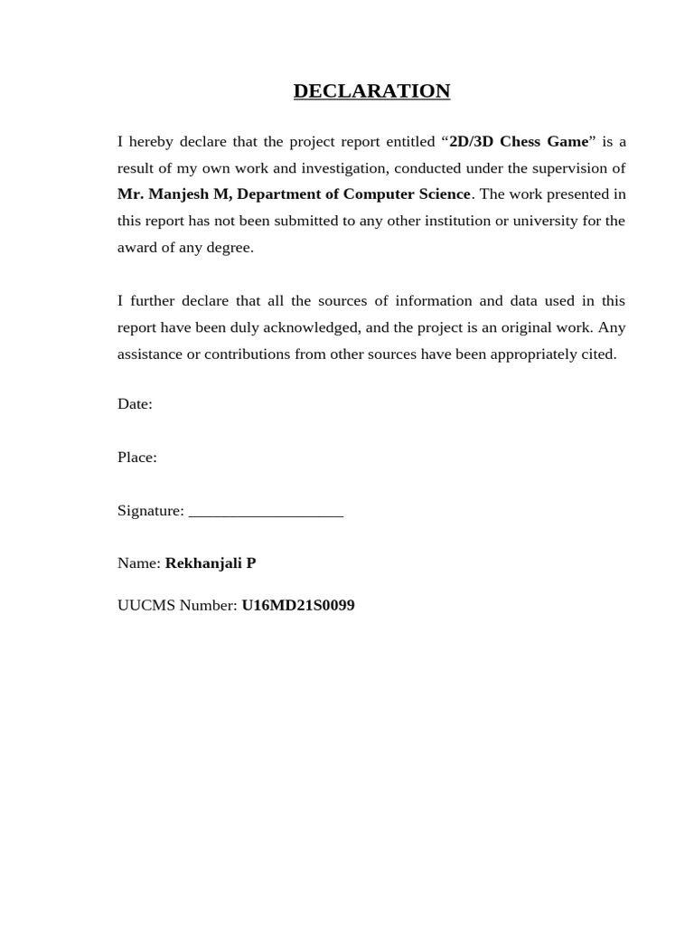 3 Declaration - Rekha | PDF