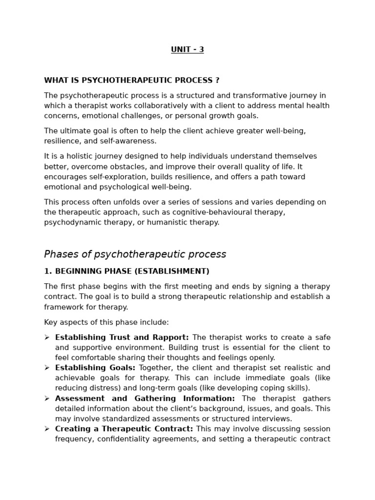 P. therapy (UNIT 3) | PDF | Psychotherapy | Psychological Resilience