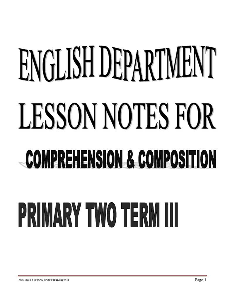 p2 English Lesson Notes For Term 3 | PDF
