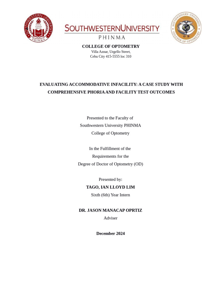 TAGO - Case Study 3 Accommodative Infacility | PDF