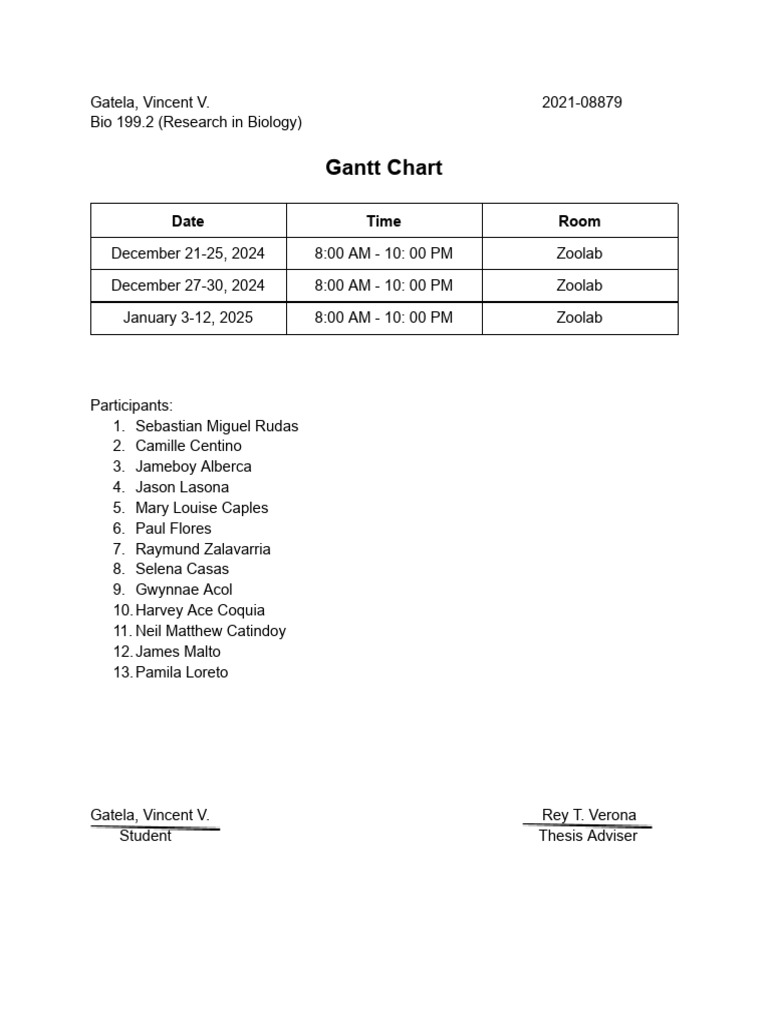Gantt Chart - Gatela | PDF