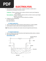 Electrolysis - Chemistry IGCSE Notes | PDF | Ion | Anode