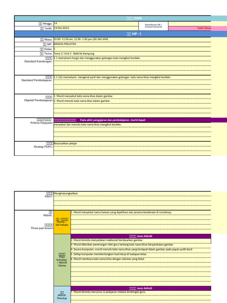 14 Minggu RPH 2023 | PDF