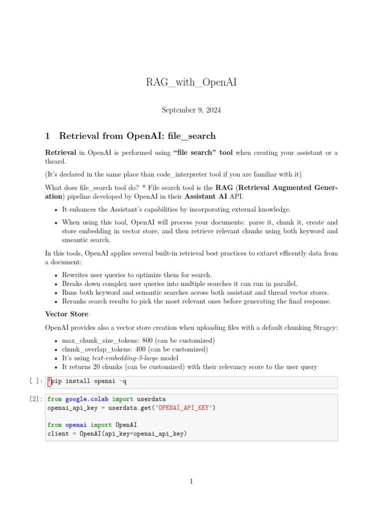 RAG With OpenAI For Financial Analysis | PDF | Information Retrieval | Taxes