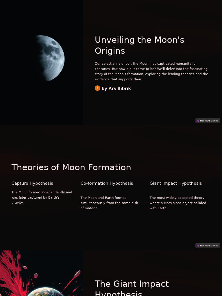 Unveiling The Moons Origins | PDF | Moon | Giant Impact Hypothesis