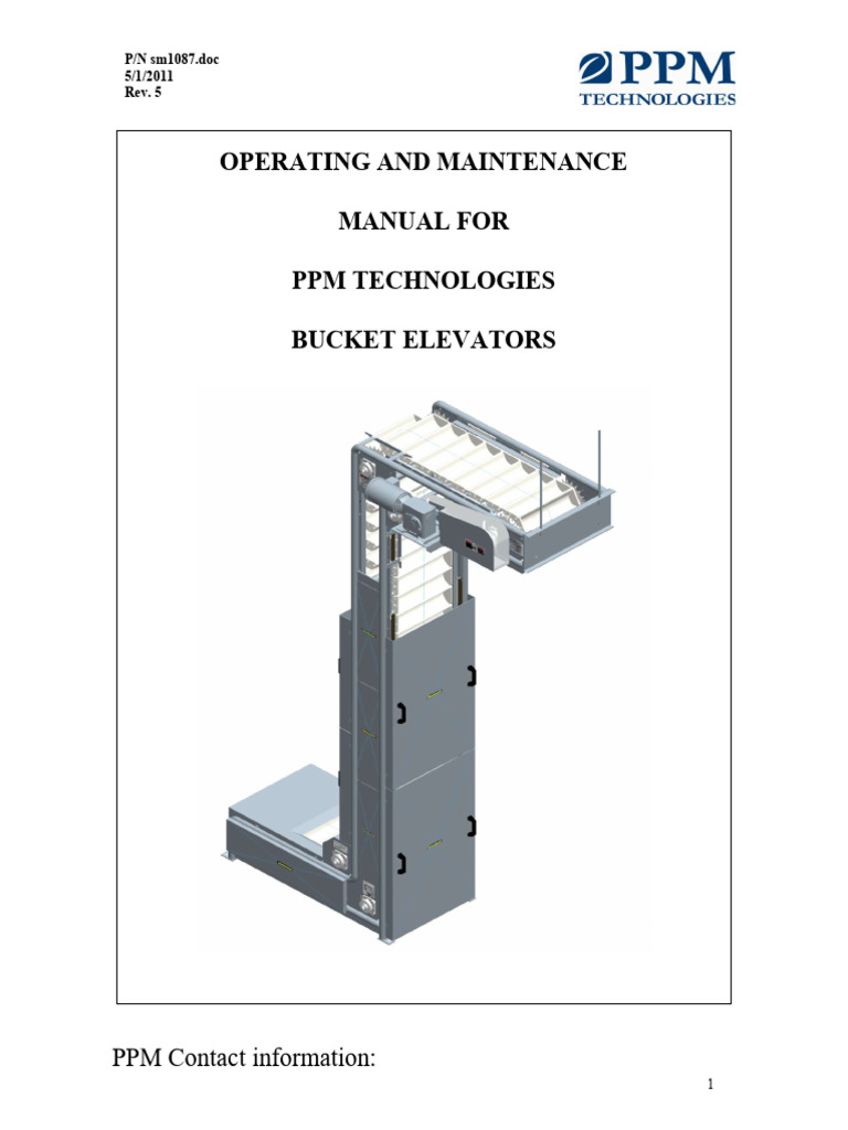 Bucket Elevator Operation Manual | PDF | Elevator | Nut (Hardware)
