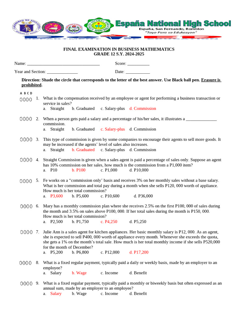 midterm SET A | PDF | Chart | Employment