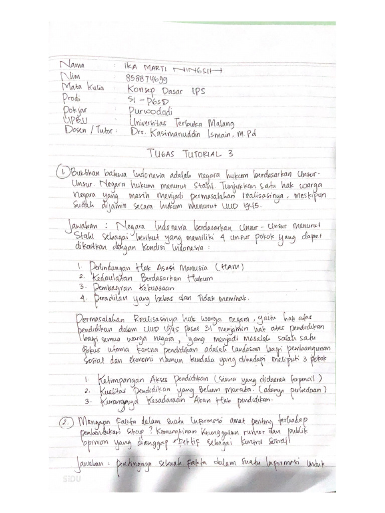 Ika Marti Ningsih - Tugas Tutorial Ke 3 - Konsep Dasar Ips | PDF