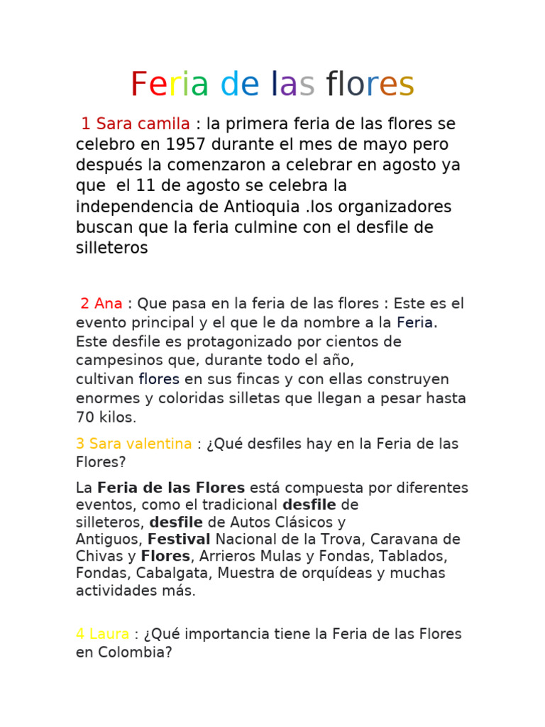 Feria de Las Flores | PDF