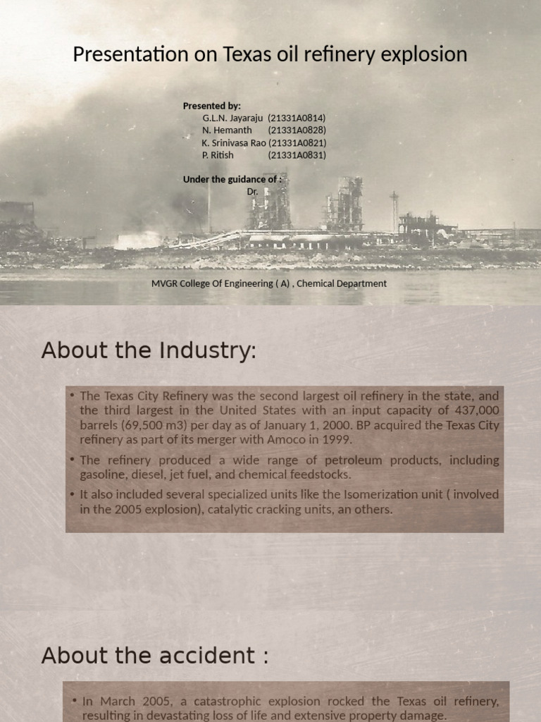 Texas Oil Refinery Explosion | PDF | Oil Refinery
