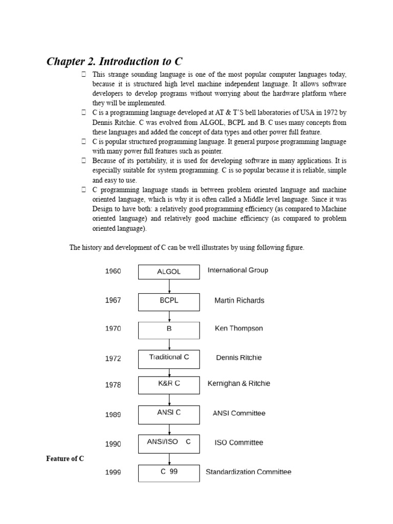 Chapter 2 Introduction To C | PDF | Reserved Word | Bracket