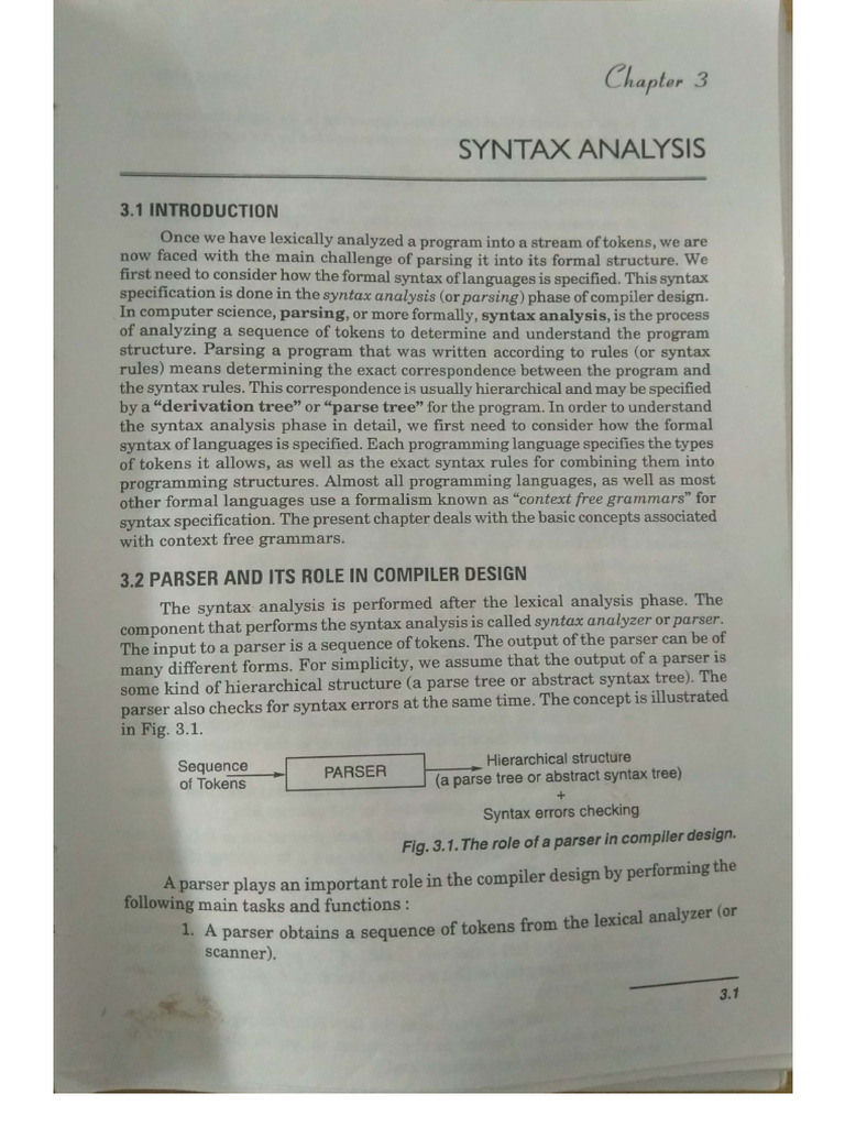 Compiler Design Chapter 3 and 4 | PDF