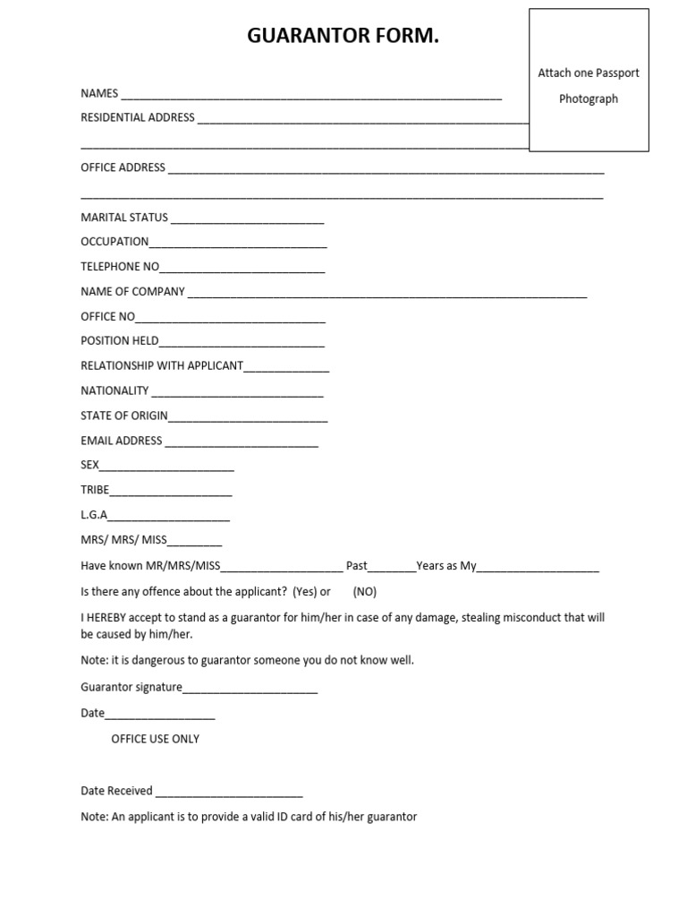 Guarantor Form | PDF