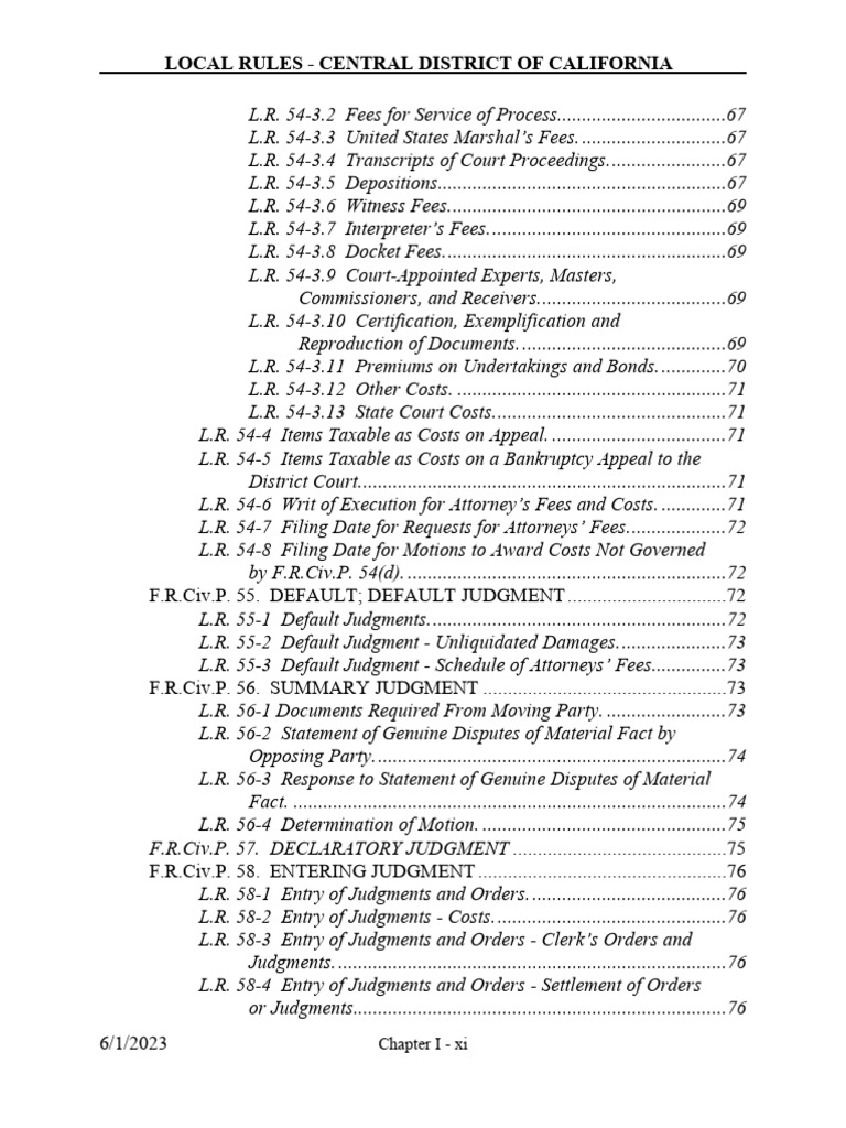 Central District Local Rules-2 | PDF | Judgment (Law) | United States ...