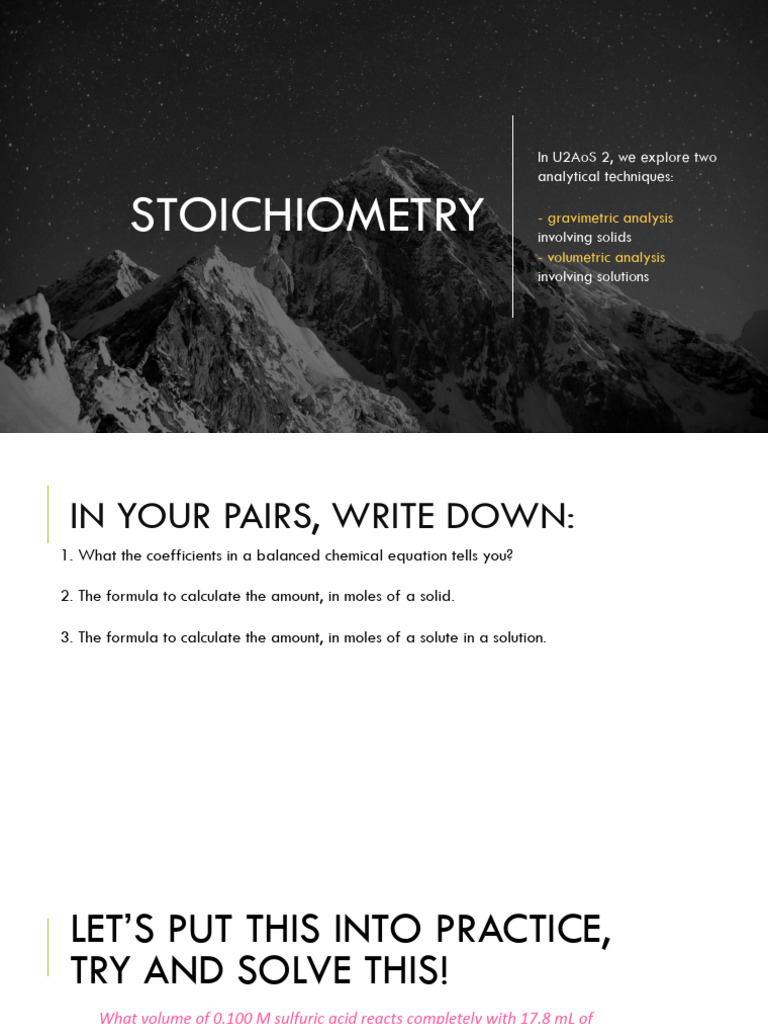 Stoichiometry PPT - Updated | PDF | Stoichiometry | Mole (Unit)