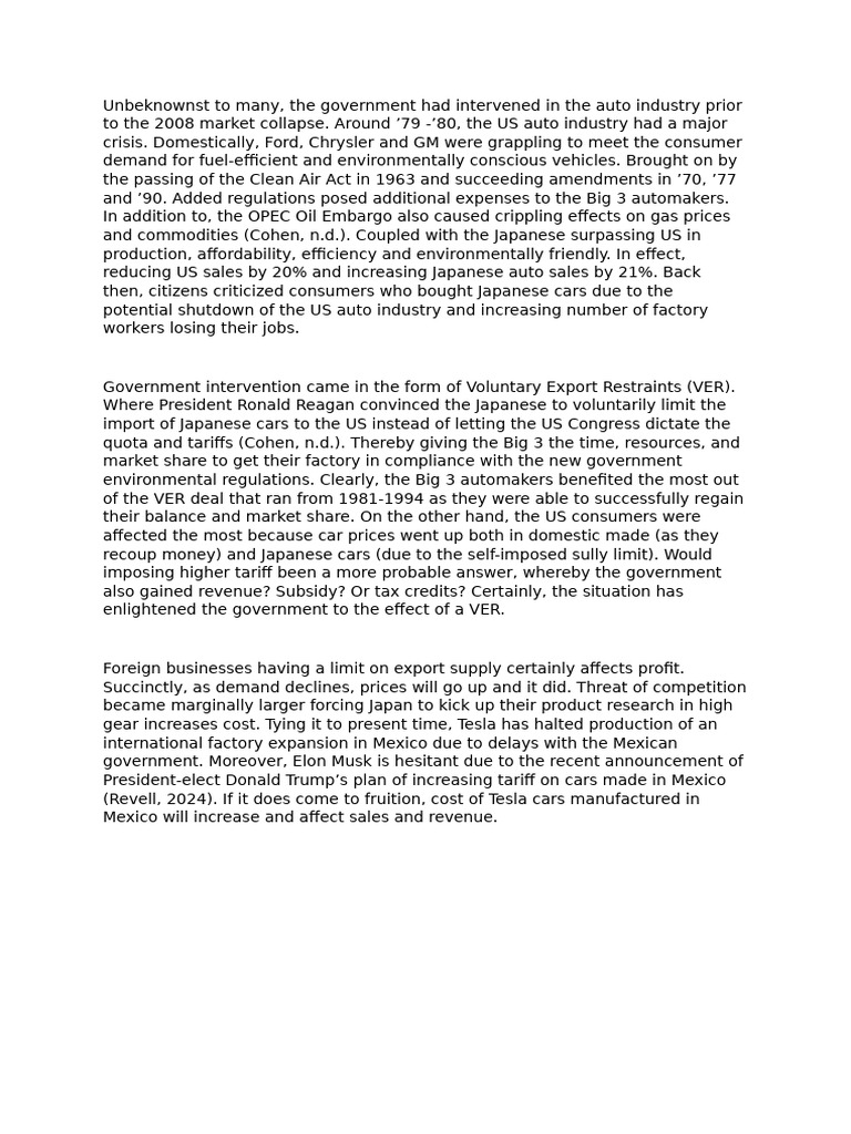 Unbeknownst to many | PDF | Automotive Industry | Tariff