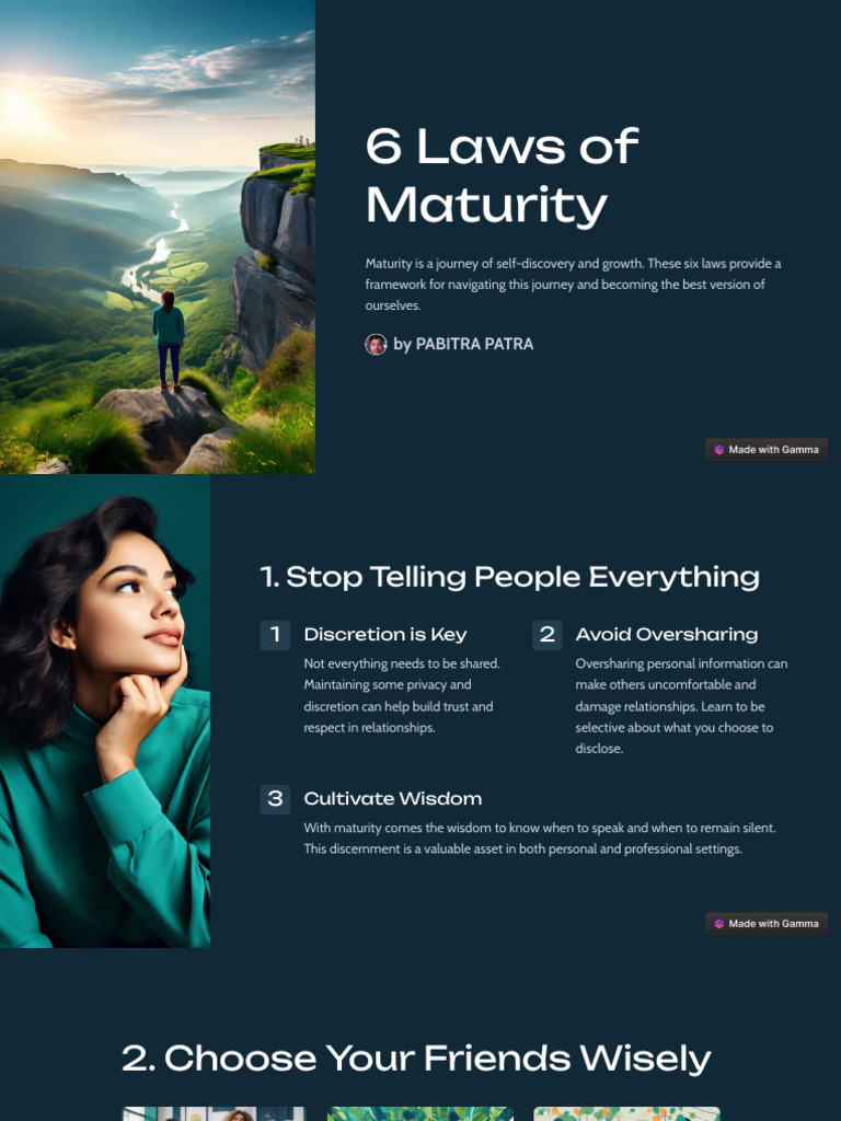 6-Laws-of-Maturity | PDF | Thought | Emotions