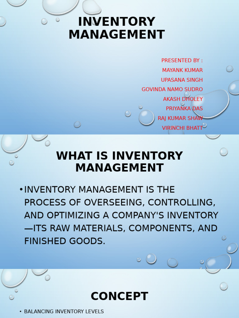 Inventory Management Part -1 | PDF | Inventory | Lean Manufacturing