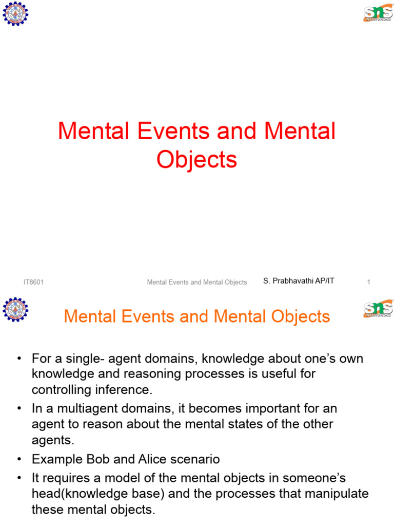 Mental Events and Mental Objects | PDF | Knowledge | Cognitive Science