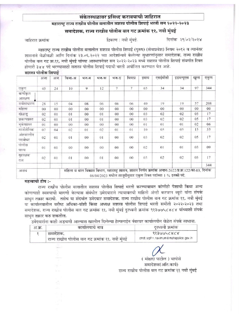61 SRPF Gr 11 Navi Mumbai | PDF