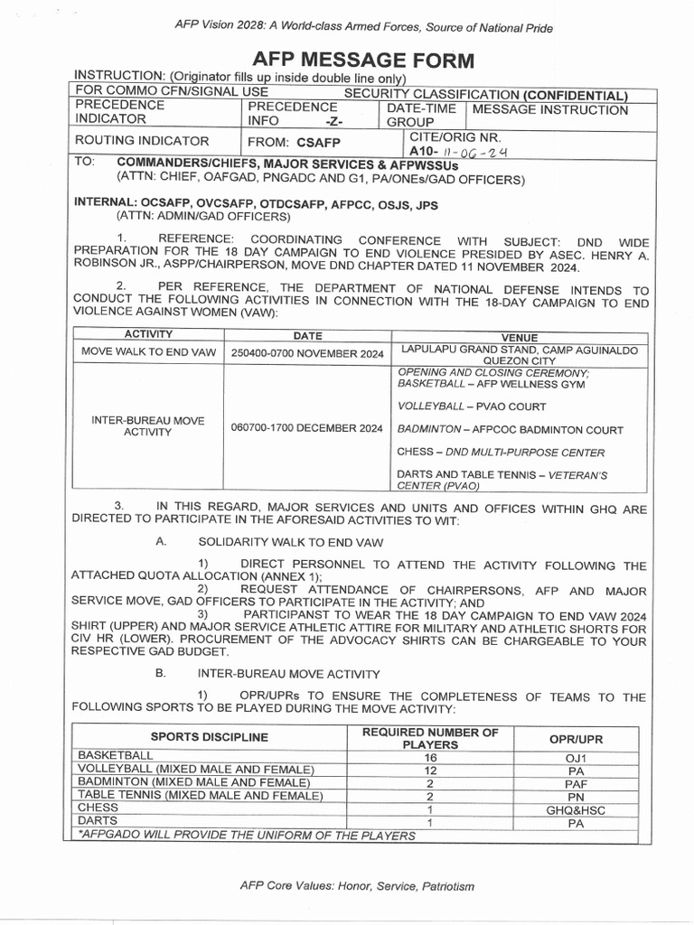 A10-11-06-24 DND Activities ICOW 18 Day Campaign | PDF
