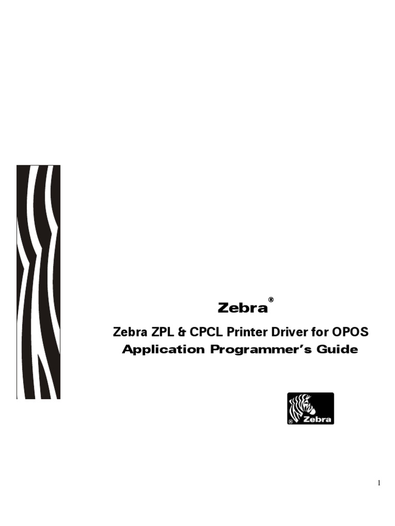 Zebra OPOS ZPL CPCL Programmers Guide RevN | PDF