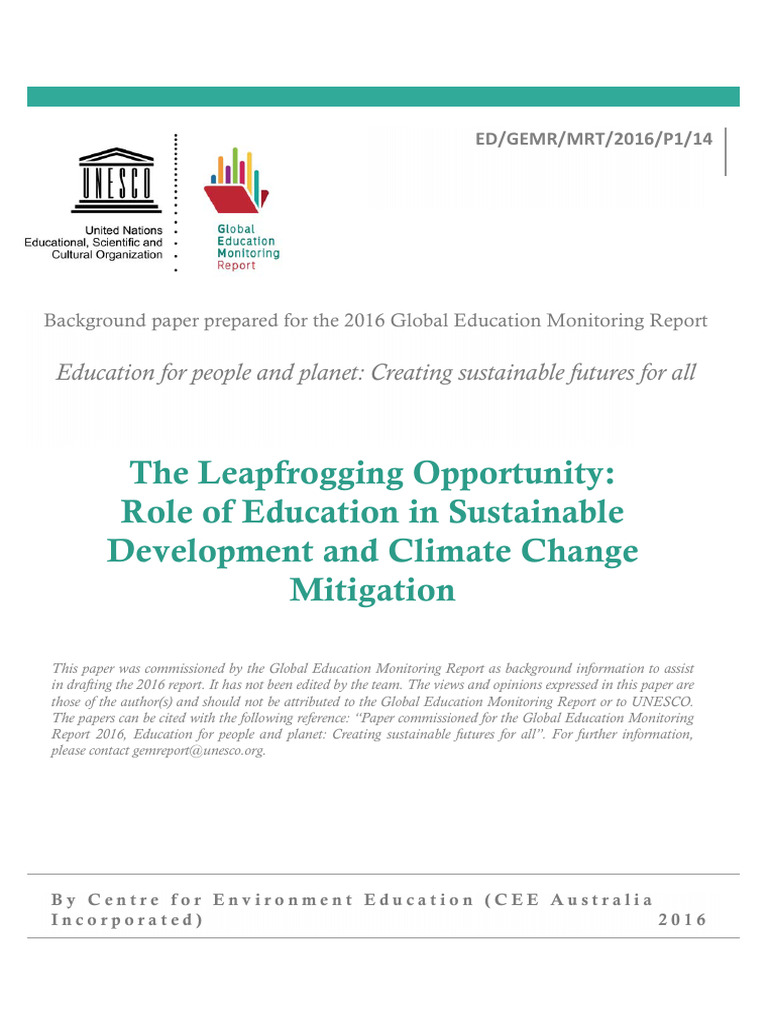 Leapfrogging - ESD and CCA | PDF | Renewable Energy | Sustainable ...