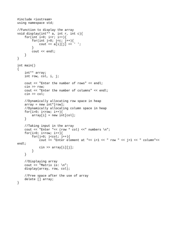 Sample Dynamic Array With Multiple Columns and Rows | PDF