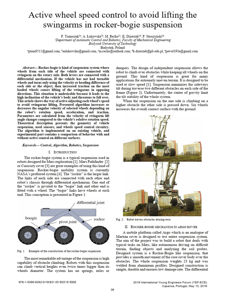 Active Wheel Speed Control to Avoid Lifting the Swingarms in Rocker ...