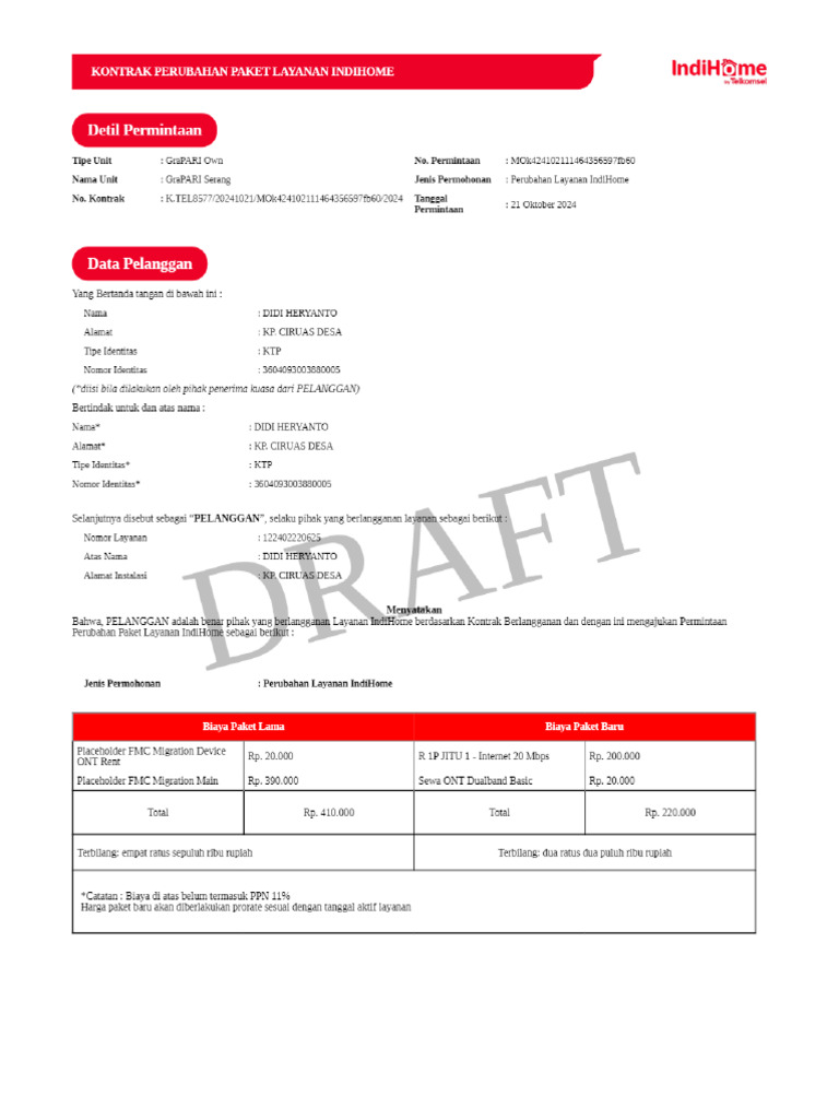 Didi FMC Indihome | PDF