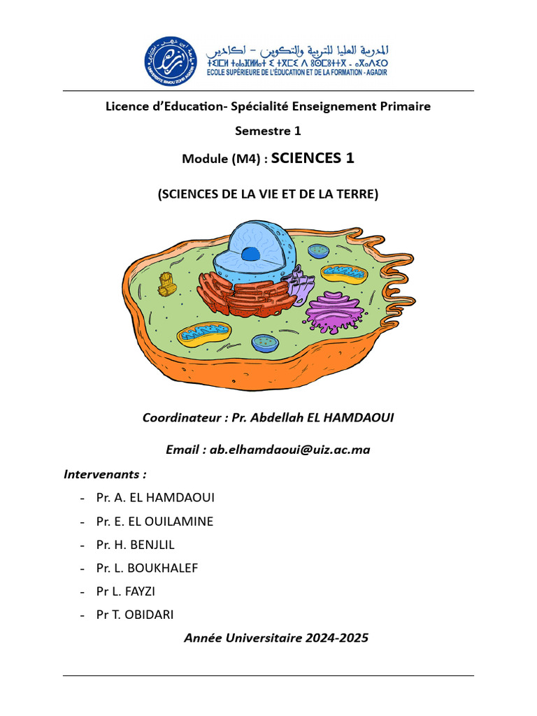 Sciences de la Vie et de la Terre - M4 | PDF | Cellule (Biologie ...