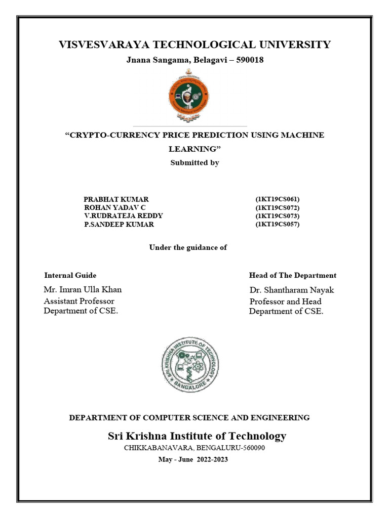 FINALREPORT 3 | PDF | Machine Learning | Cryptocurrency