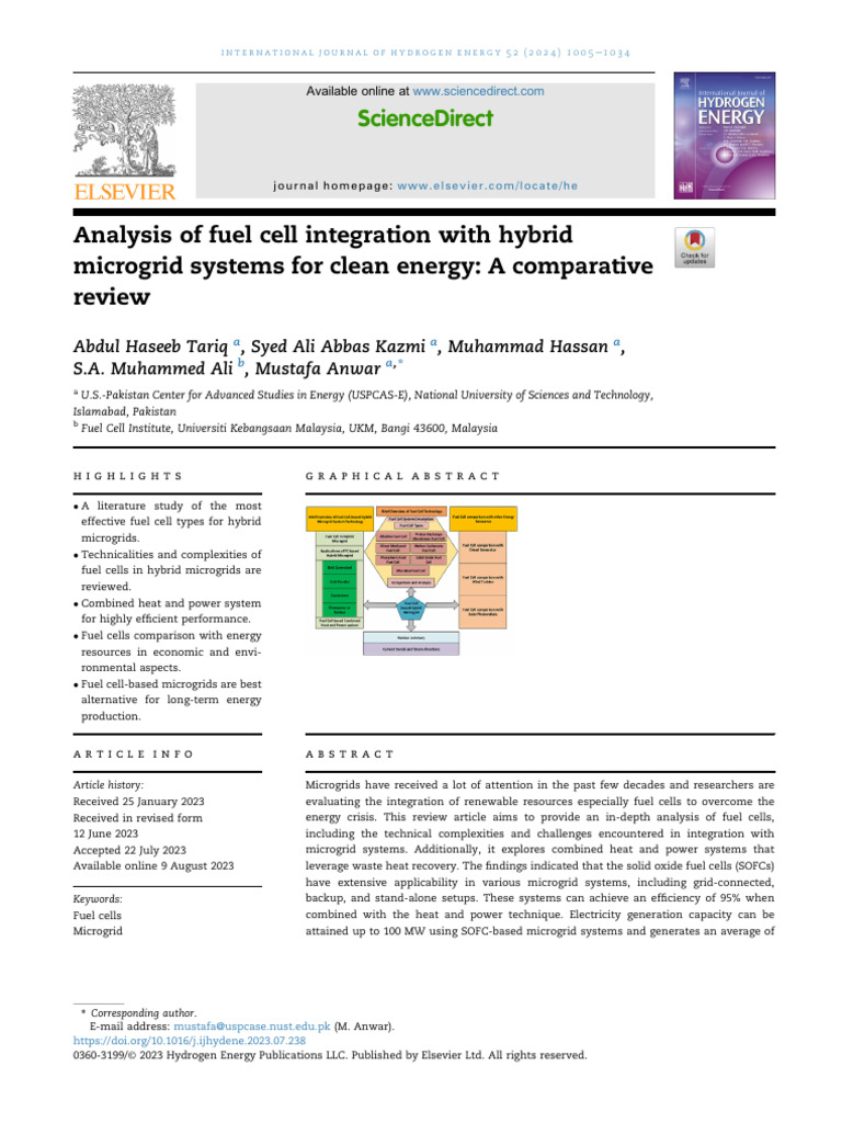 Analysis of Fuel Cell Integration With Hybrid Microgrid Systems For Clean Energy A Comparative ...