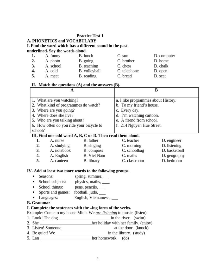 Practice Test 1 | PDF | English Language | Linguistics