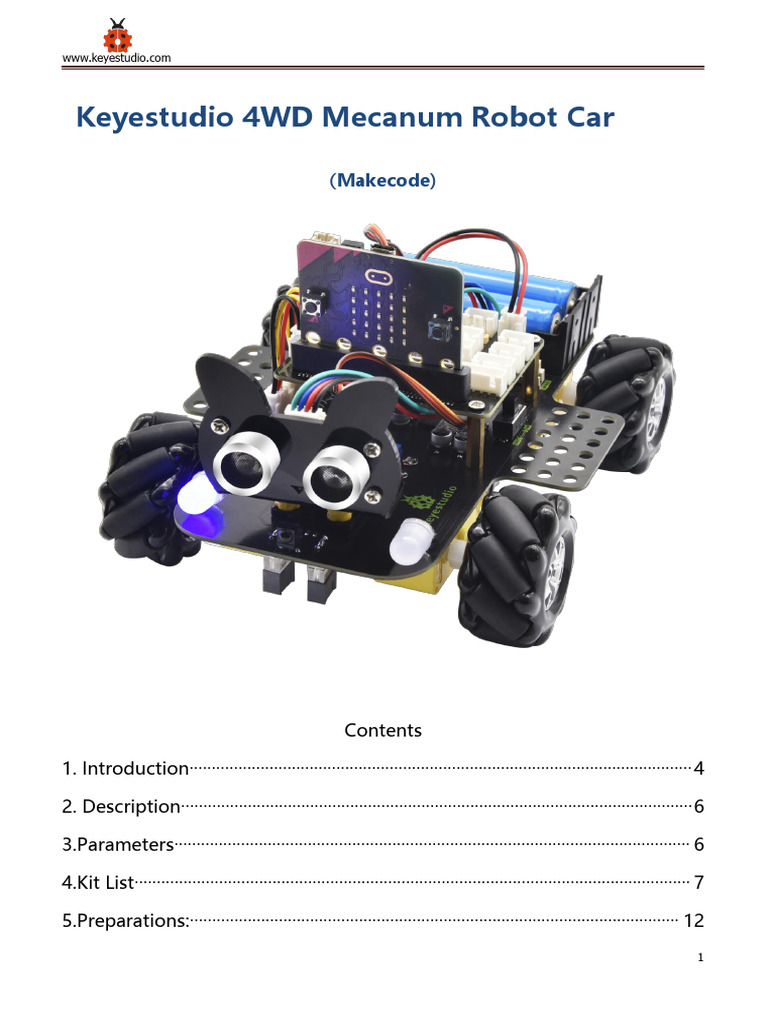 Makecode-KS4031 Keyestudio 4WD Mecanum Robot Car | PDF | Computer File | Windows 10