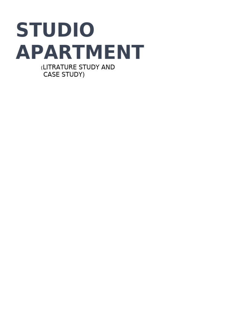 Studio Apartment | PDF
