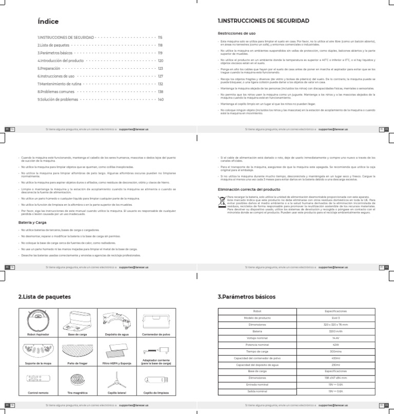 Evol - 3 Manual ES | PDF | Residuos | Aspiradora