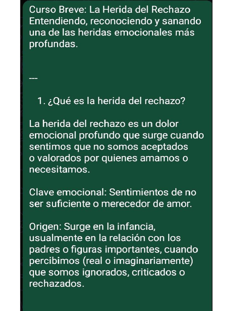 Sanando La Herida Del Rechazo Pdf