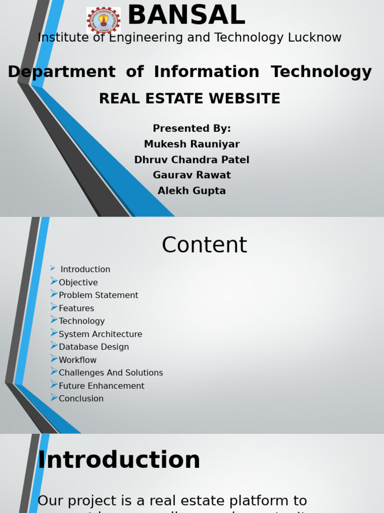 Real Estate Website Project Overview | PDF | Databases | Websites