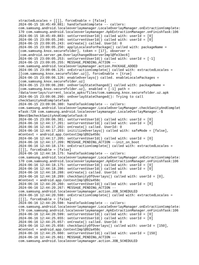 Samsung Locale Overlay Manager Logs | PDF | Android (Robot) | Embedded ...